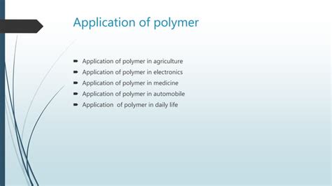 Applications Of Polymer Pptx