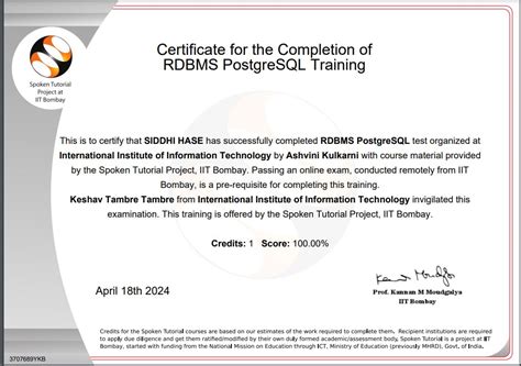 Postgresql Databasemanagement Databasetraining Iitbombay Siddhi Hase