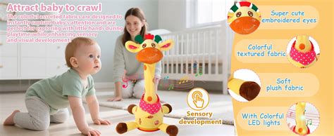 Dancing Talking Musical Giraffe Toy Tummy Time Toy With