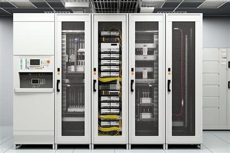 Premium Photo Minimalist Server Room With Built In Server Rack Cable Conduits