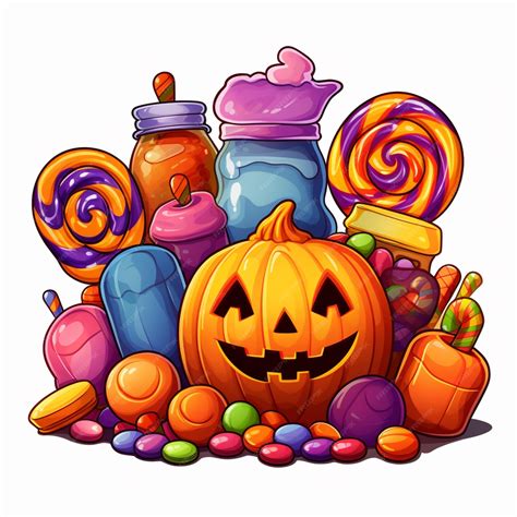 Premium Ai Image A Cartoon Halloween Candy And Candy Bar With Pumpkin