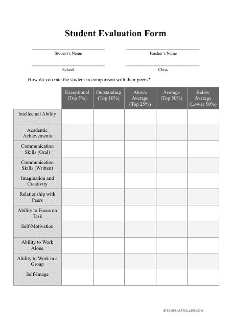 Academic Evaluation Templates Pdf Download Fill And Print For Free
