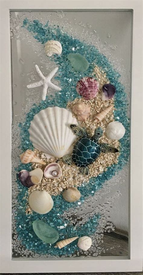 Acrylic Art Ideas Seashell Art Diy Sea Glass Window Art Beach Glass Crafts