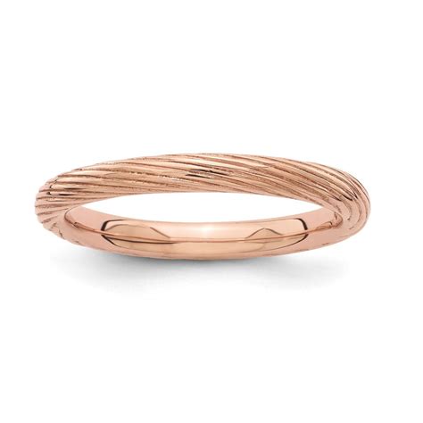 White Sterling Silver Ring Band Stackable Expressions Pink Plated