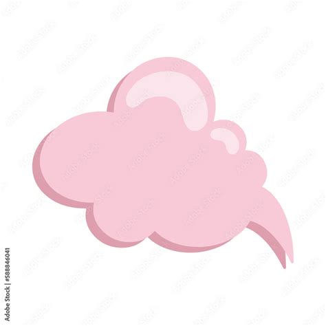 Pink Cloud Message Pop Up Message Bubbles Isolated Vector Message