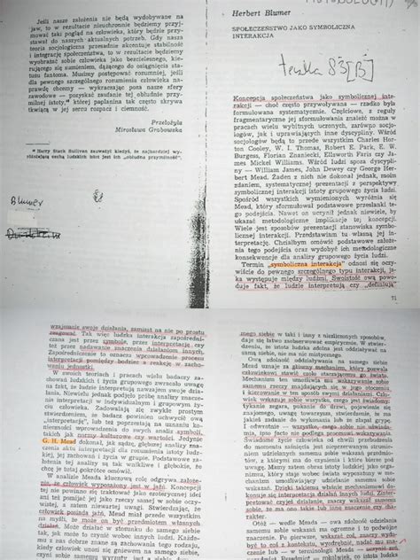 Społeczeństwo Jako Symboliczna Interakcja Herbert Blumer Pdf