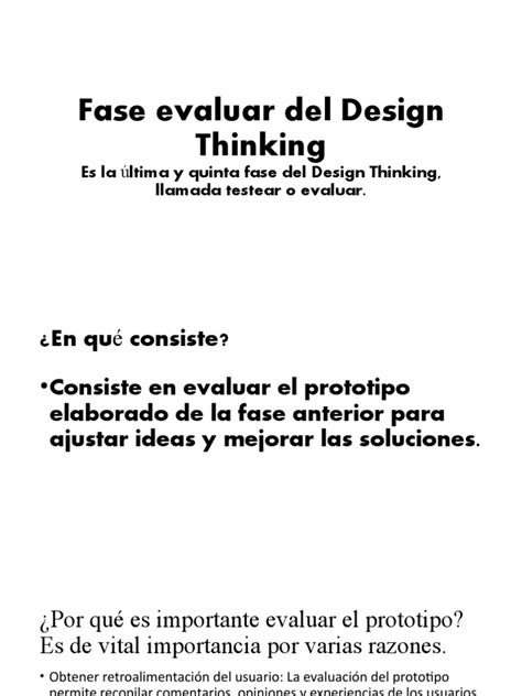 Fase Evaluar Del Design Thinking Pdf