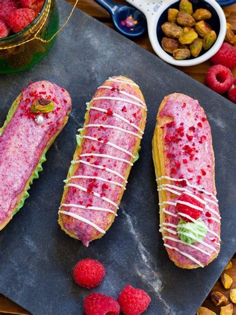 Raspberry Pistachio Eclair Recipe Video Tatyanas Everyday Food