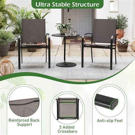 Set Of 2 Outdoor Stackable Sling Chairs