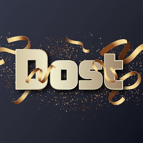 Premium Photo Dost Text Effect Gold  Attractive Background Card Photo