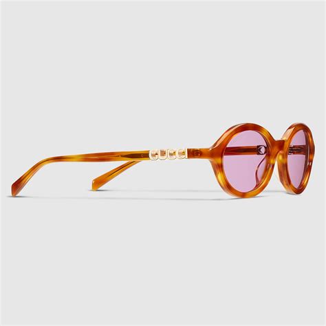 Round Frame Sunglasses In Lilac Tortoiseshell Gucci® Ie