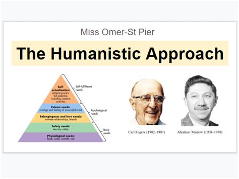 Approaches 7 The Humanistic Approach Teaching Resources