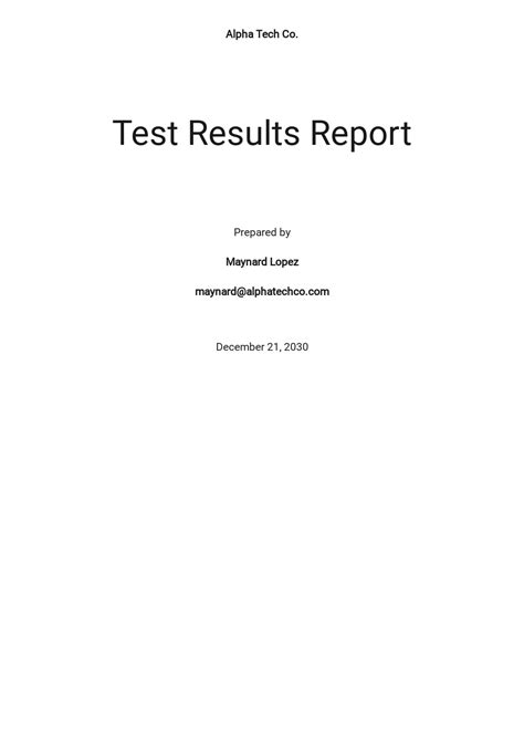 Test Results Report Form Ms Word Software Testing