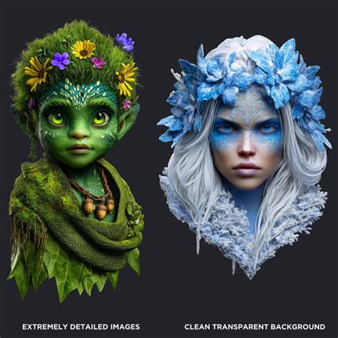 Grove Guardians Clipart Bundle Fantasy Rpg Portraits Dnd Character