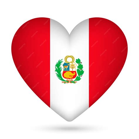 Peru Flag In Heart Shape Vector Illustration Premium Vector