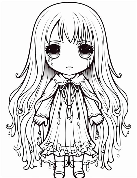 Premium Photo A Cute Anime Girl With Long Hair And Big Eyes Generative Ai