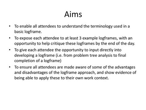 Welcome To Course “understanding And Producing Effective Logframes