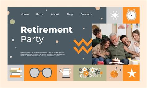 Free Vector Flat Design Retirement Party Template