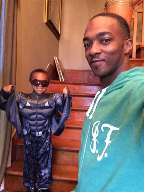 Anthony Mackie With His Son Dressed Up As The Falcon Rmarvel