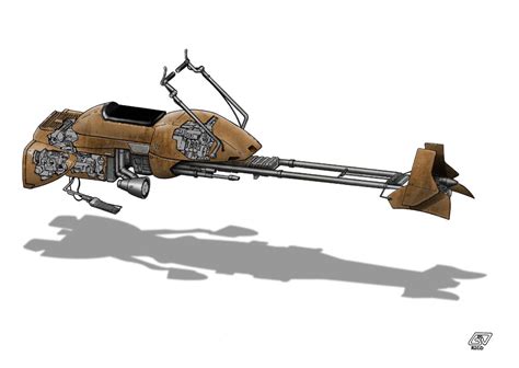 Star Speeder Wars Bike Drawing