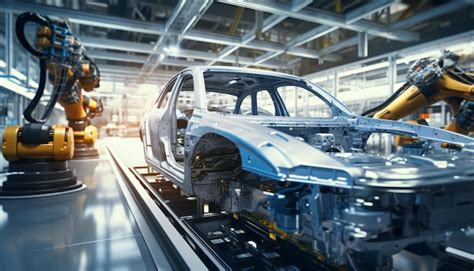 Premium Photo A Car Being Assembled On An Assembly Line