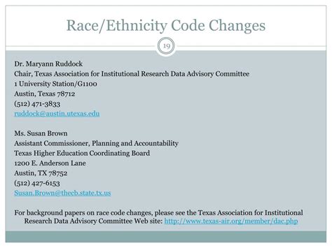 Ppt Demographic Reporting The Shift In Raceethnicity Codes