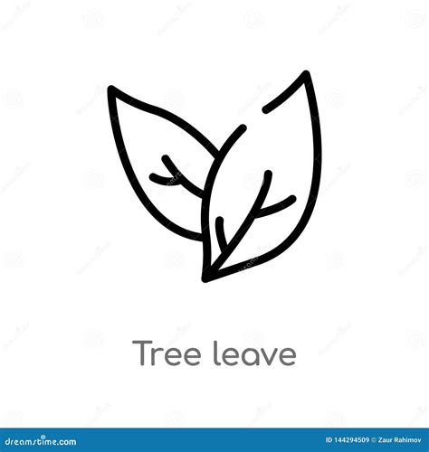 Outline Tree Leave Vector Icon Isolated Black Simple Line Element Illustration From Nature Outline Tree Leave Vector Icon Isolated Black Simple Line Element Illustration From Nature