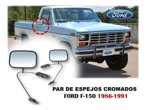 Par De Espejos Ford F 150 1986 1991 Cromados Envío Gratis
