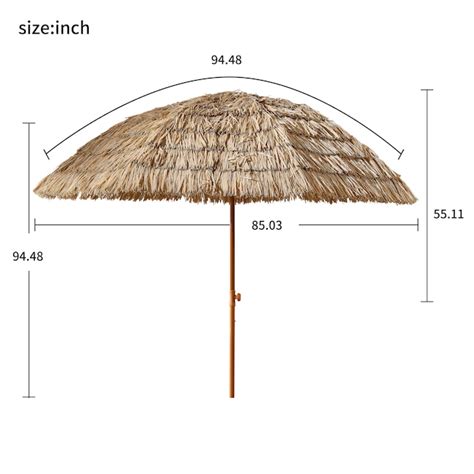 Tatayosi 8 Ft Thatch Patio Tiki Umbrella Hawaiian Hula Beach Umbrella