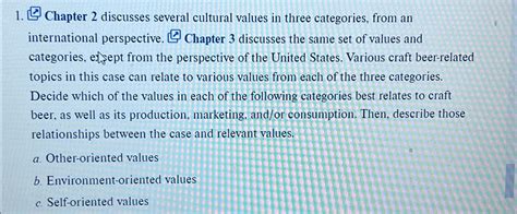 Solved Chapter 2 ﻿discusses Several Cultural Values In Three