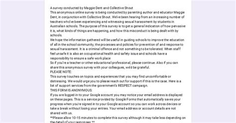 Teacher Survey On Sexual Harassment In Schools Collective Shout R