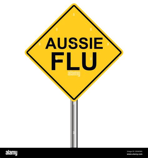 Yellow Triangle Warning Sign Caution Aussie Flu Shots Ahead Vector