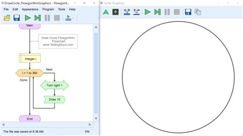 Draw Circle Using Flowgorithm Turtle Testingdocs