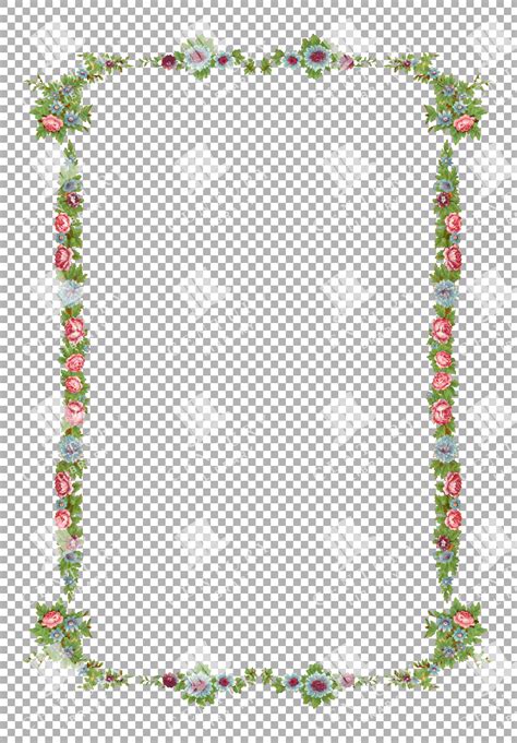 Pink And Green Floral Frame With Leaf Embellishments Century Library