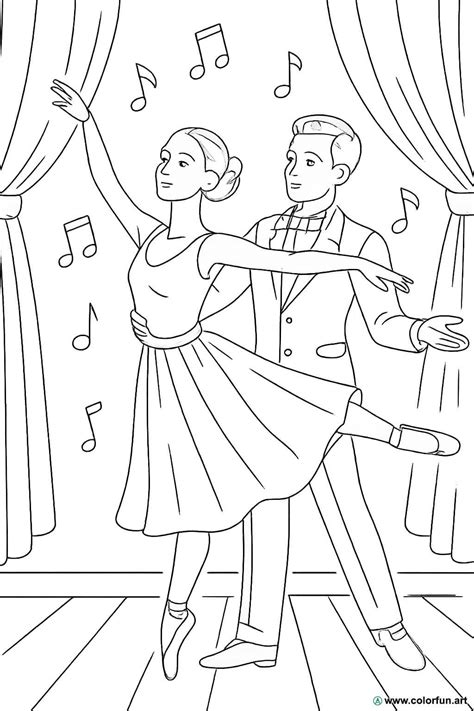 Dibujo Para Colorear De Danza En Pareja Descargar O Imprimir De Forma