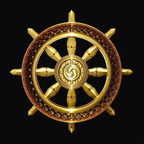 Dharma Golden Buddhism Symbol Stock Illustration Illustration Of