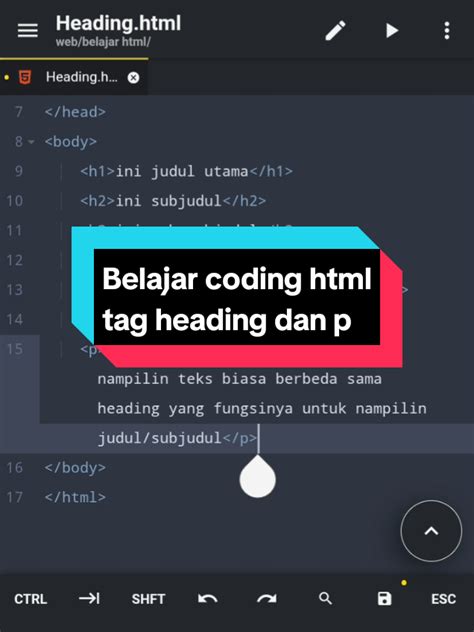 Belajar Html Dasar Tag Heading Dan P Untuk Pemula Tiktok