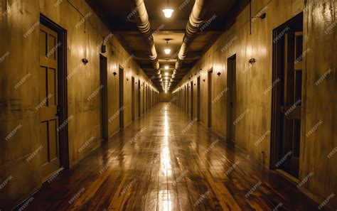 Premium Photo Liminal Space Tall Ceilings Long Hallways