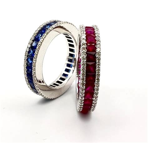 Princess Cut Ruby And Diamond Eternity Ring