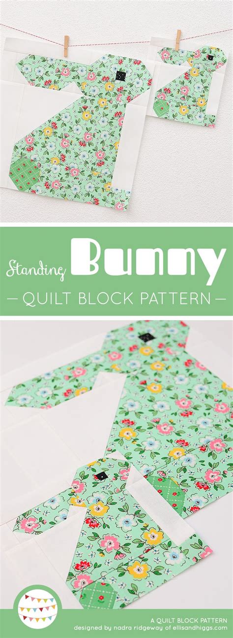 New Easter Quilt Patterns Standing Bunny Quilt Block Free Mini Quilt