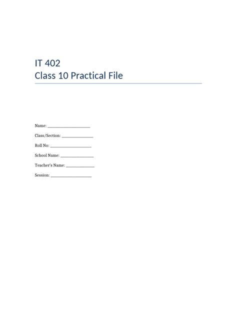 Class 10 It Practical File Guide Pdf Databases Information Retrieval