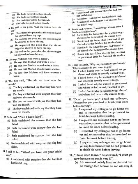 Narration Exercises English Pdf