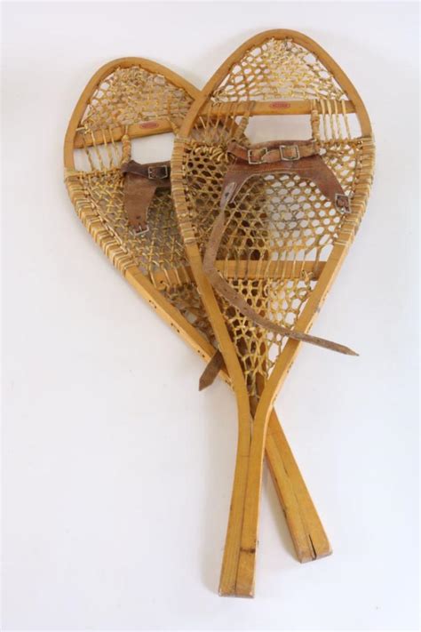 Sold Price Pair Of Vintage Faber Snowshoes Made In Canada With