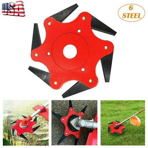 Six Blade Steel Trimmer Head Weed Wacker Blade For String Trimmer