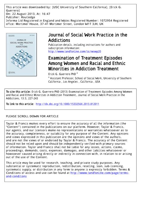 Pdf Examination Of Treatment Episodes Among Women And Racial And
