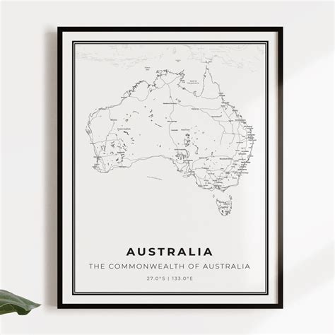 Australia Map Wall Art Etsy