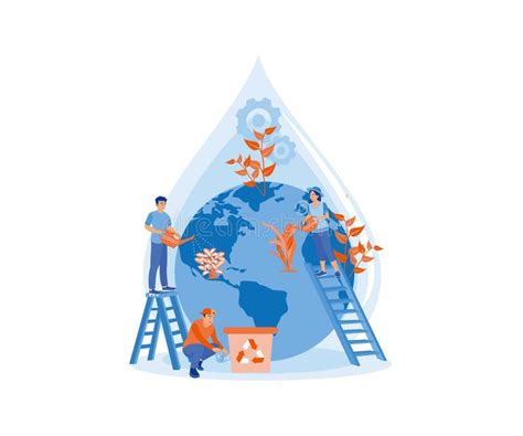 People Protect The Earth Plant And Water Trees And Recycle Waste Bio
