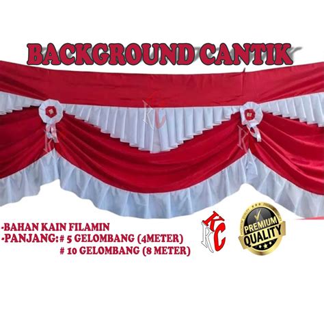 Jual Background Merah Putih Rempel Rentek Begron Cantik Background Kain