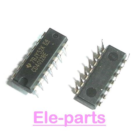 10 Pcs Cd4012be Dip 14 Cd4012 Cmos Dual 4 Input Nand Gate 14 Pdip Chip