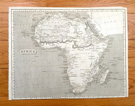 Antique 1800s Africa Map From Atlas Egypt Ethiopia Morocco Sahara
